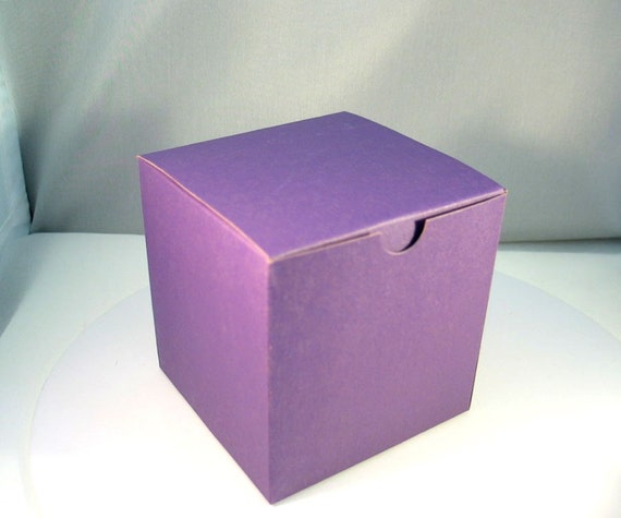 Items similar to Cube Square Gift Box Deep Purple Kraft Tint 4 x 4 x 4 ...