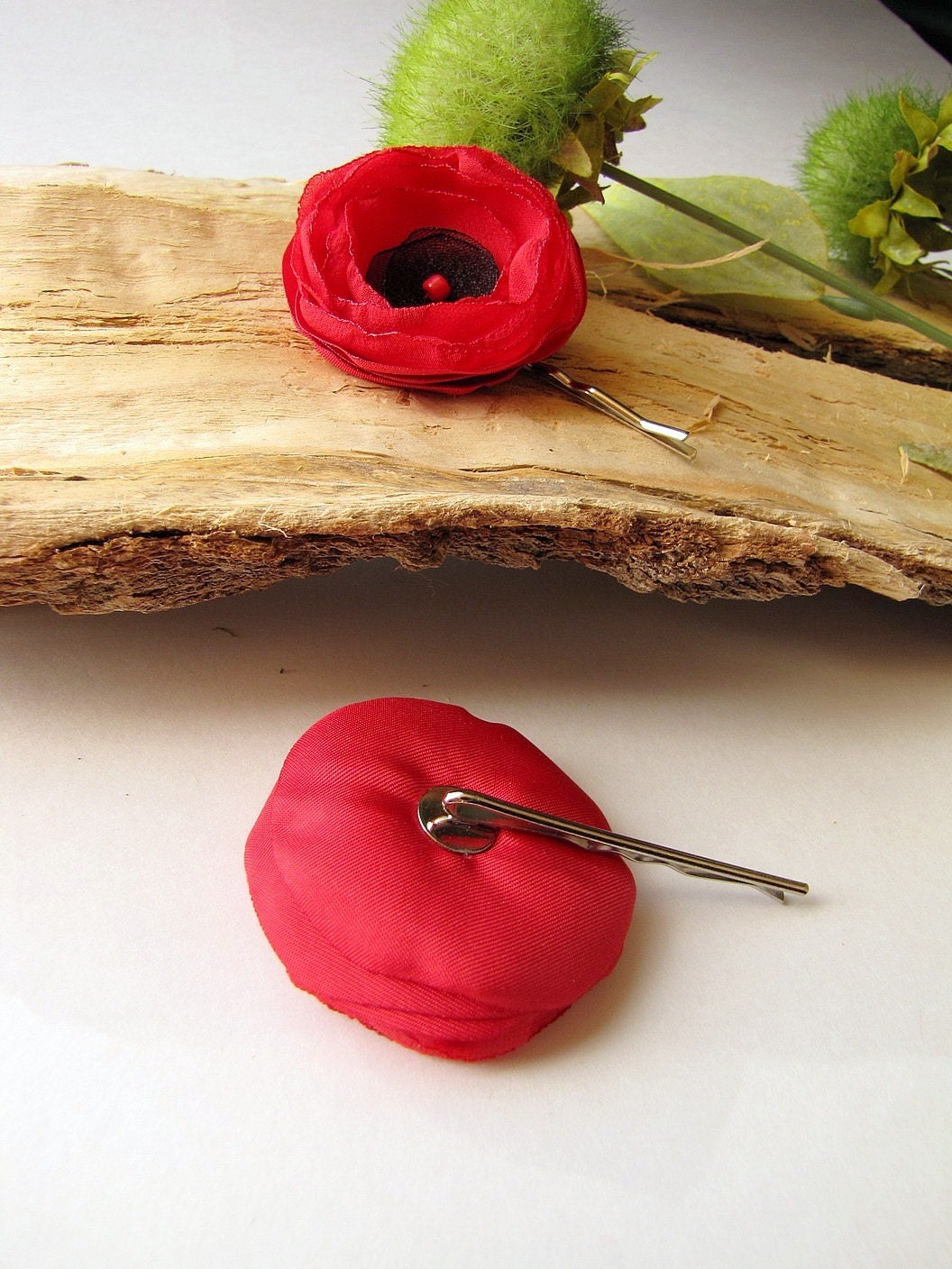 Bobby Pins With Fabric Flowers Floral Hair Pins By Jujacrafts