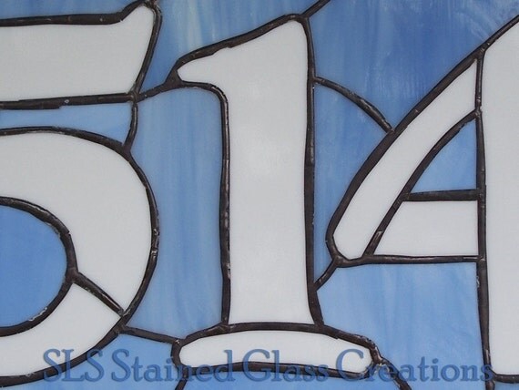 Handmade Stained Glass House Numbers