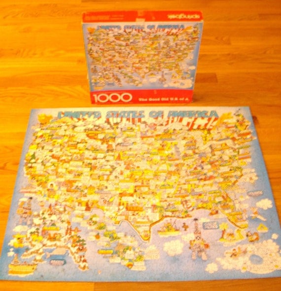 Vintage Springbok Jigsaw Puzzle The Good Old U. S. of A. 1000