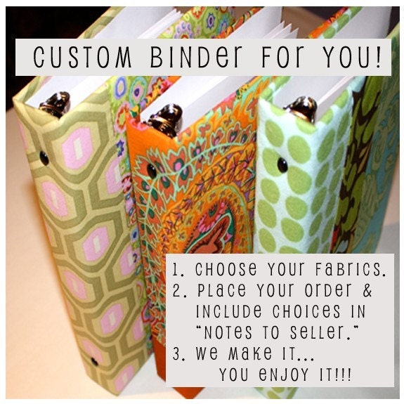 CUSTOM MADE 7 x 9 BINDER ... planner ... organizer ...