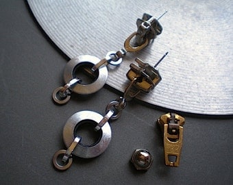 Items similar to Copper wrapped hardware earrings on Etsy