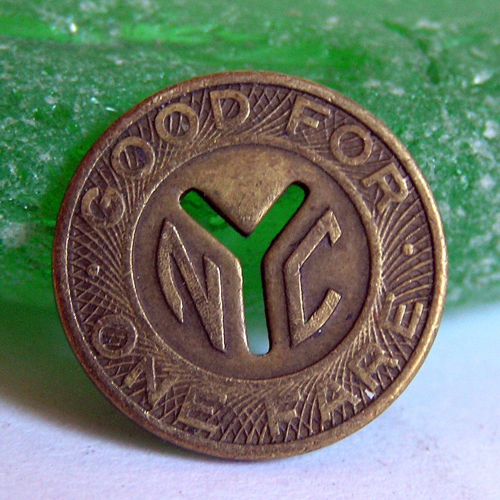 NYC Subway Y token vintage New York City POVT