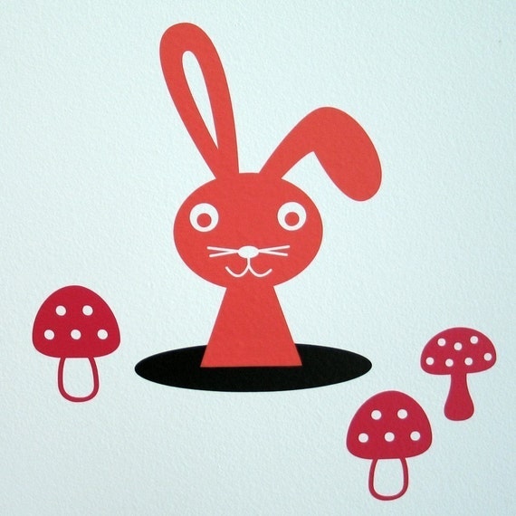 Bunny Rabbit Vinyl Wall Art Decals Family of 3