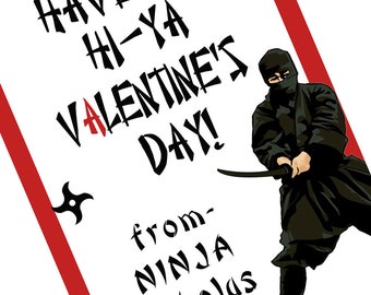 Popular items for ninja valentines on Etsy