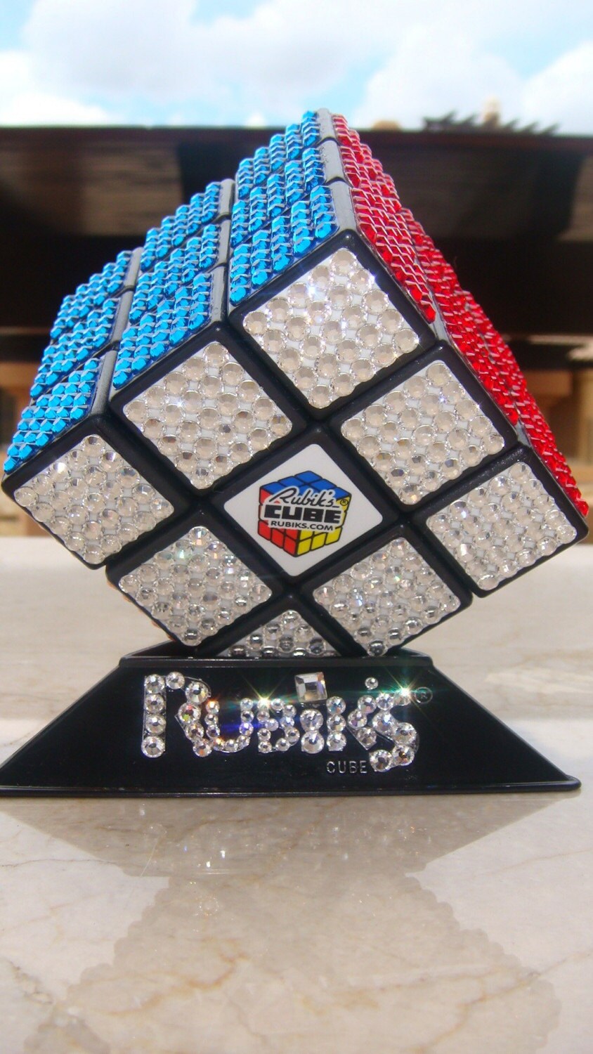 Rubik cube drenched in swarovski stones New Hexagonal shape