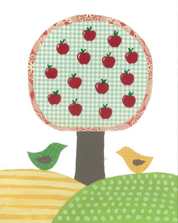 Items similar to Nursery Wall Art PRINT - Apple Tree on Etsy