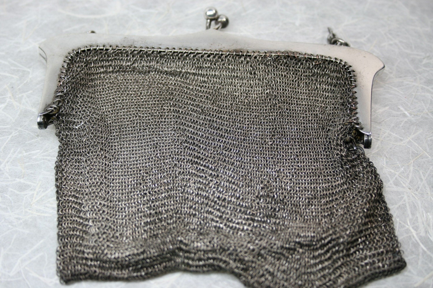 Purse Antique Sterling Silver Metal Mesh Purse