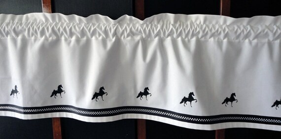 Items similar to American Saddlebred Horse Window Valance Curtain ...