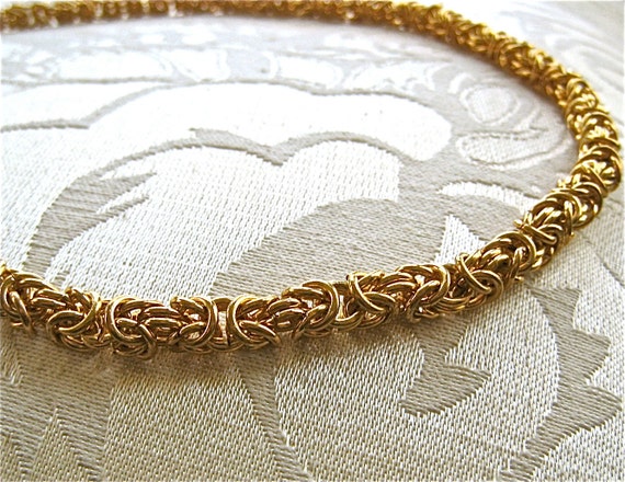 Gold Byzantine Chain Maille Necklace by KsaDesigns on Etsy