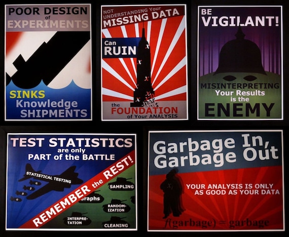 Set of 5 Statistics Propaganda Posters