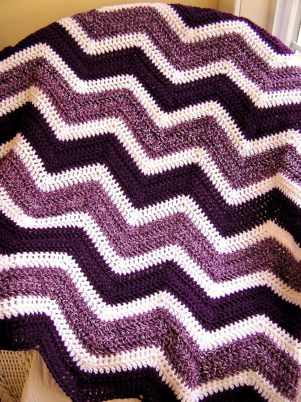 new chevron zig zag baby blanket crochet knit afghan wrap lap