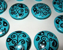 Popular items for teal knobs on Etsy