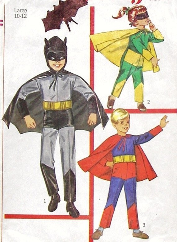 Vintage Simplicity Batman Costume Pattern 6770 by fancyfigleaf