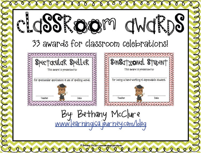Classroom Awards Certificates For Primary Students Chevron