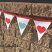 Valentines Day Heart Pennant Banner ready to ship reusable