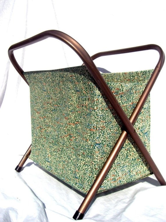 Vintage/ Retro Yarn Knitting Caddy Storage Bin