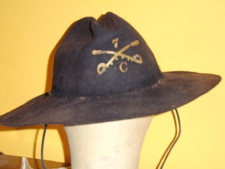 Repro Men's 7th Cavalry Hat Black Wool Size M Great for