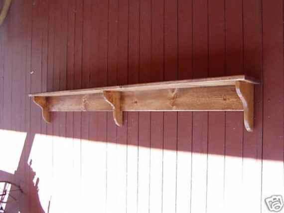 60 Pine Wood Shelf With Plate Groove by appletreewoodcrafts