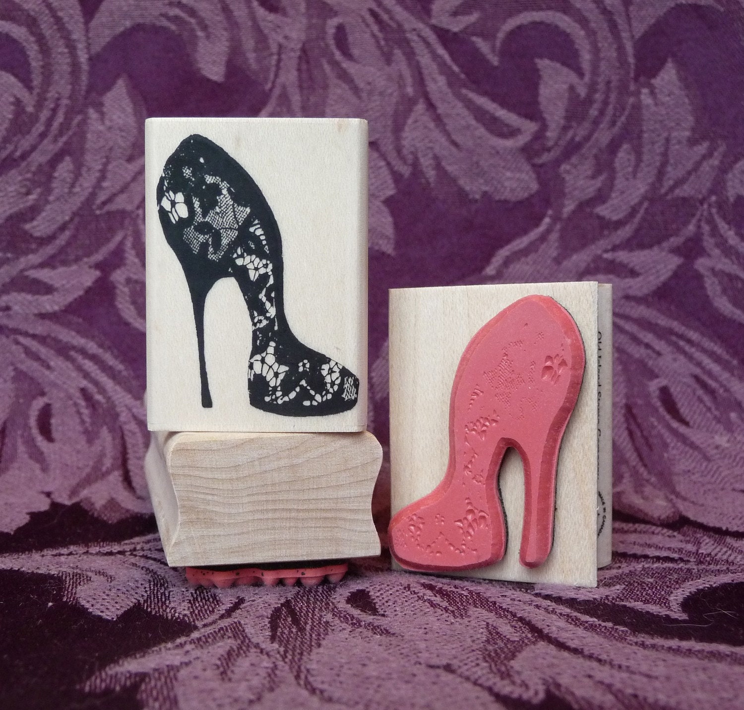 Stiletto shoe rubber stamp from oldislandstamps