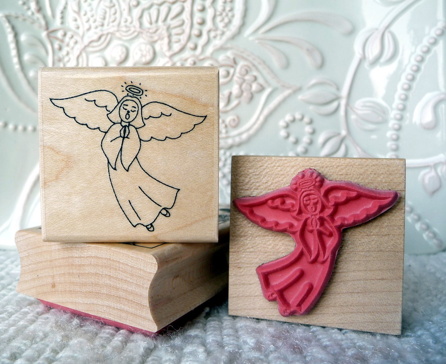 Singing Angel rubber stamp from oldislandstamps