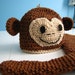Little Monkey Newborn Baby Cocoon and Hat Set by savvystitch
