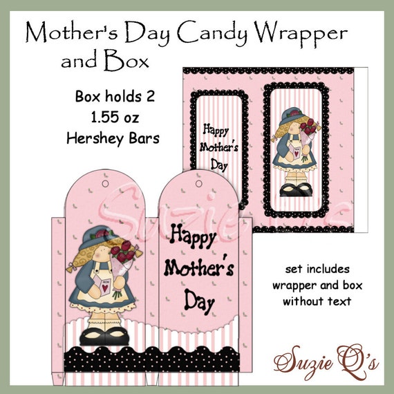 Items similar to Candy Wrapper and Matching Box for Mom - Mother's Day ...