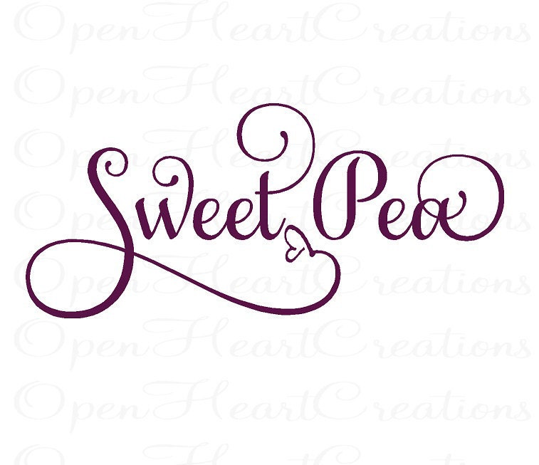 Sweet Pea Wall Decal Baby Nursery Vinyl Wall Decal Girl or