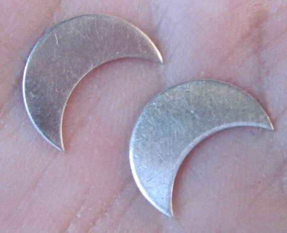 Sterling Silver Moon Stampings1/2 1 or