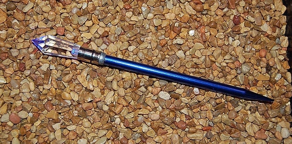 Mishakal's Blue Crystal Staff with LED Light Aluminum Hair