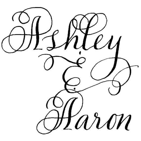 Wedding Calligraphy Bride and Groom Logo DIY Calligraphy