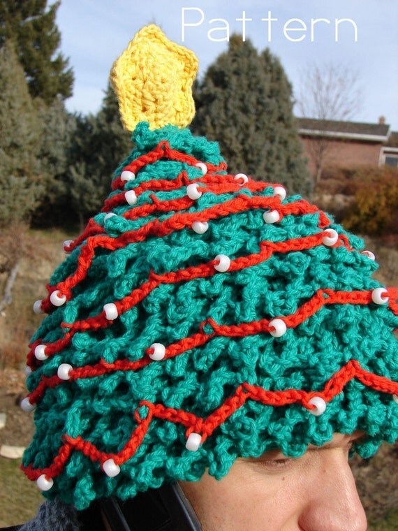 Items Similar To Christmas Tree Hat PATTERN Crochet Pdf Beanie Holiday 