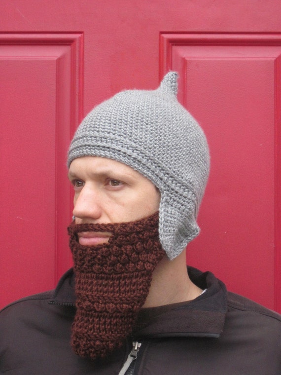 Assyrian Bearded Helmet hat crochet custom made The by taraduff