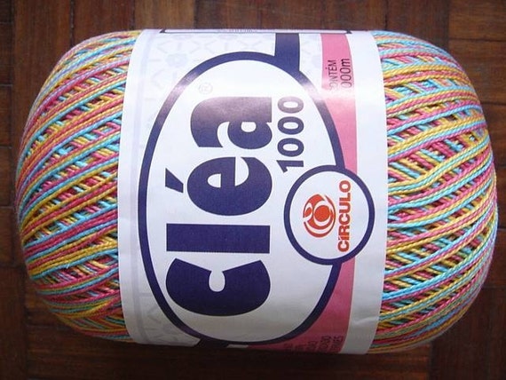 Variegated rainbow Size 10 crochet cotton thread by cottonheart