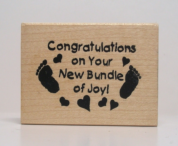 Congratulations on Your New Bundle of Joy Rubber Stamp baby