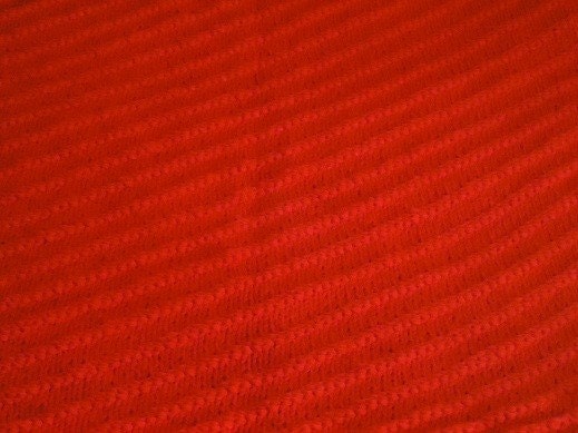 Cherry Red Hand Knitted Diagonal Stripe Afghan by CraftsbyCummins
