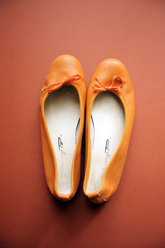 Orange Ballet Flats