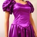 Purple Satin 80s Prom Dress Vintage 1980s Long Formal Gown