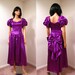 Purple Satin 80s Prom Dress Vintage 1980s Long Formal Gown