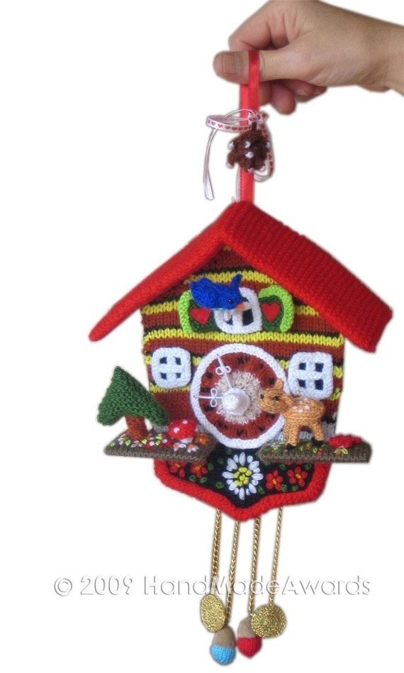 The CUCKOO CLOCK Pdf Email Knit PATTERN by HandMadeAwards on Etsy