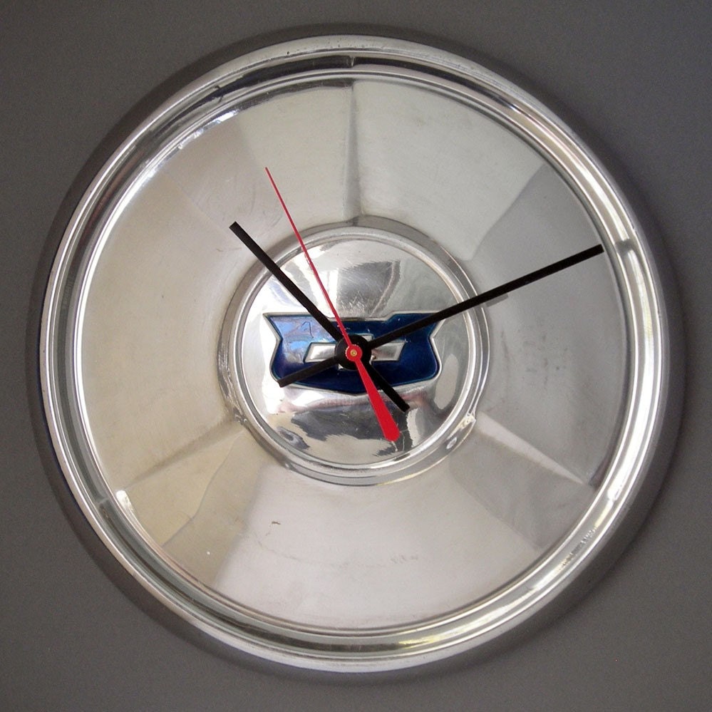 Chevy Bel Air Hubcap Clock 1954 Chevrolet Belair Wall Clock