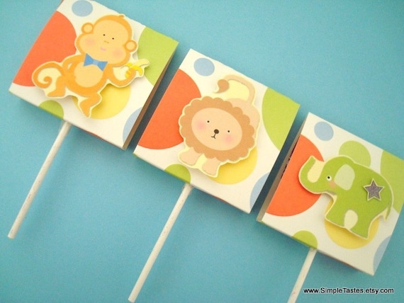 Circus Lollipop Favors Set of Ten by SimpleTastes on Etsy