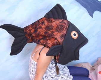 Lime green with Gold bubbles fish head costume one by LauriesGift