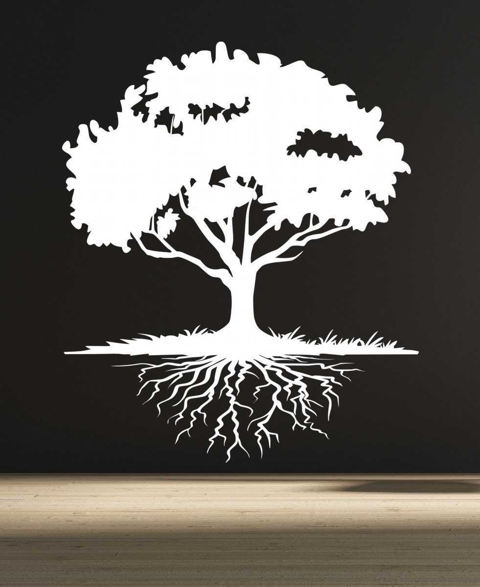 Tree With Roots Wall Decal by DecorDesigns on Etsy