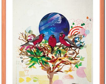 Items similar to Patterned birds - A4 print on Etsy