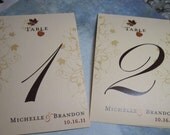 Items similar to Table Numbers Autumn Leaf Fall Colors Customizable 5x7 ...