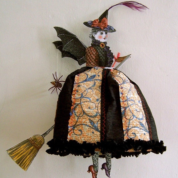 Witch Paper Doll Halloween Party Decoration INSTANT Download