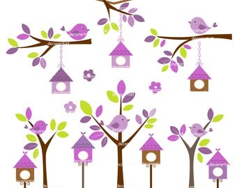 Popular items for bird house clipart on Etsy