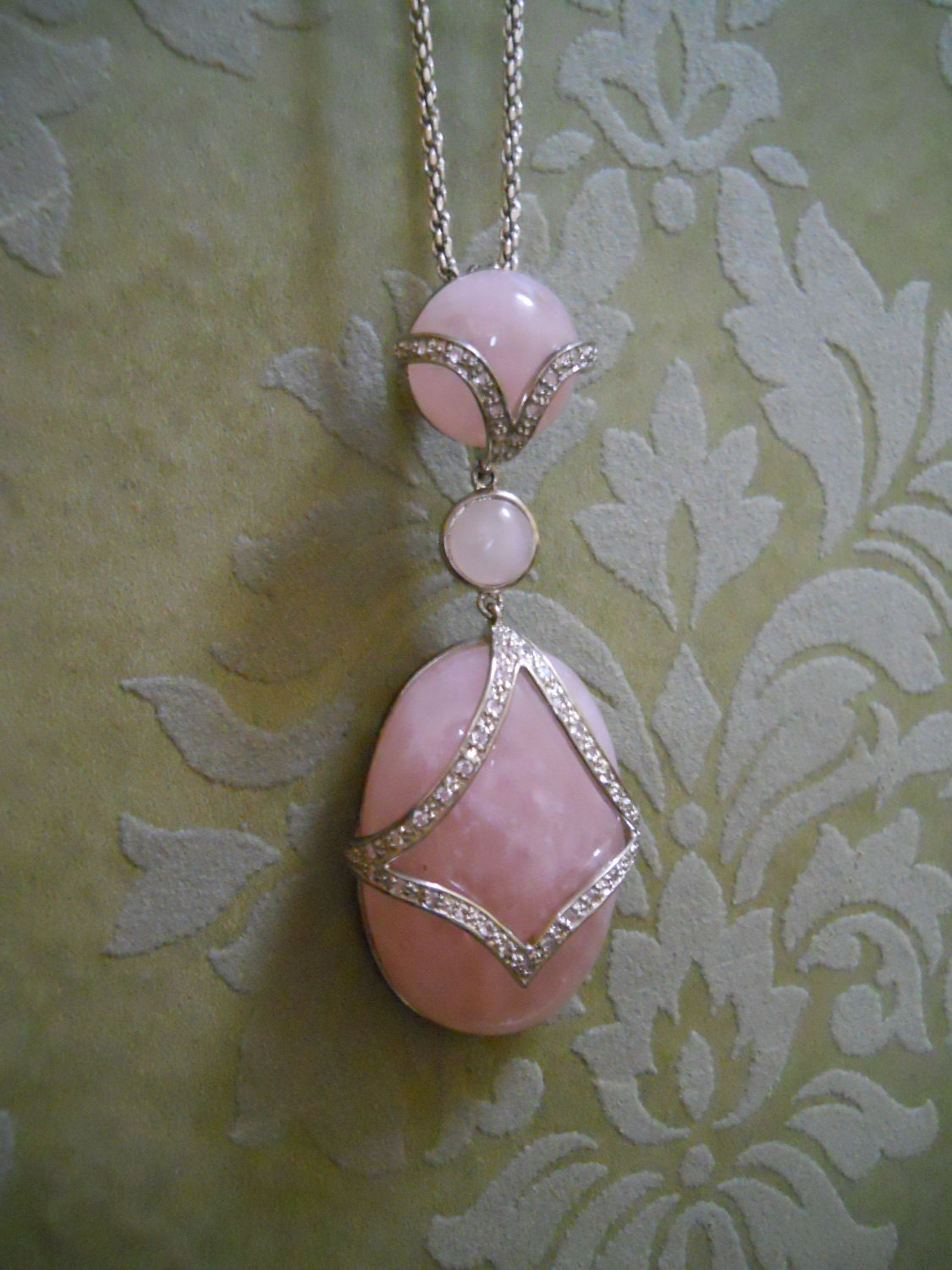 Pink Stone and rhinestone large necklace – Haute Juice