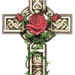 Celtic Cross with Rose and Vines Cross Stitch by crossstitchnerd